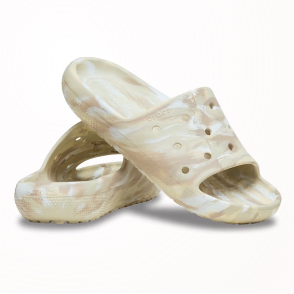 CROCS | Shoes | Crocs Marbled Slides W M 8 Worn Once Inside | Poshmark